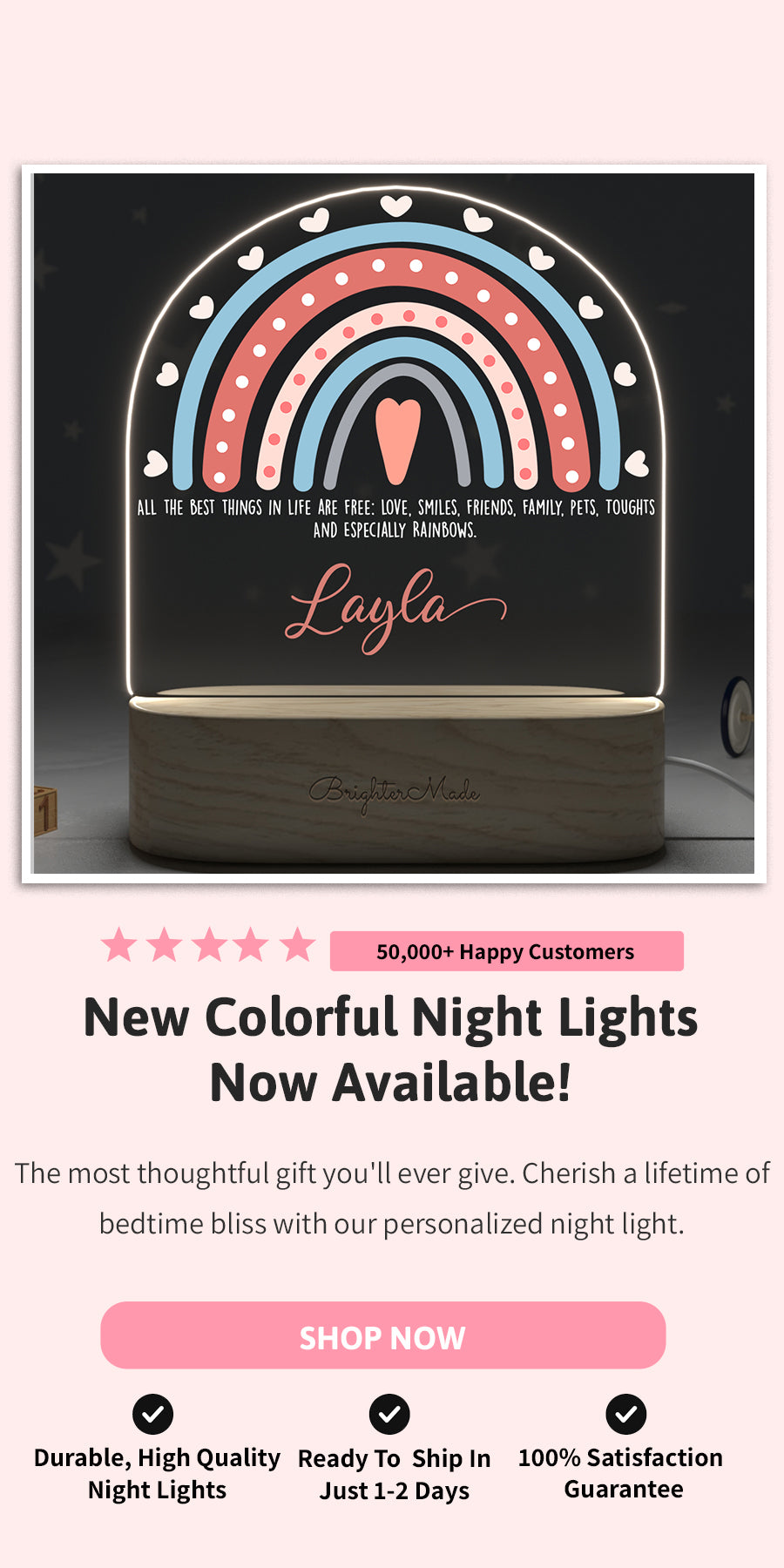 Brighter Made | Personalized Night Lights
