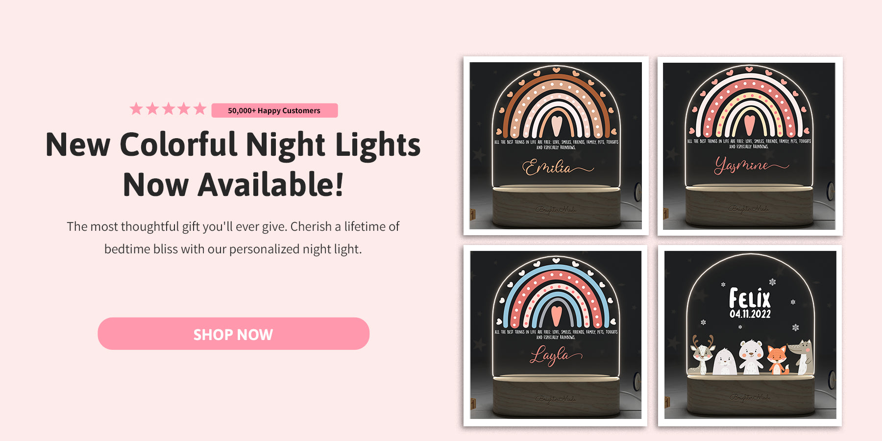 Brighter Made | Personalized Night Lights